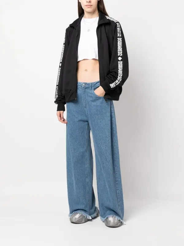 Dsquared2 Logo-stripes Zip-up Sweatshirt
