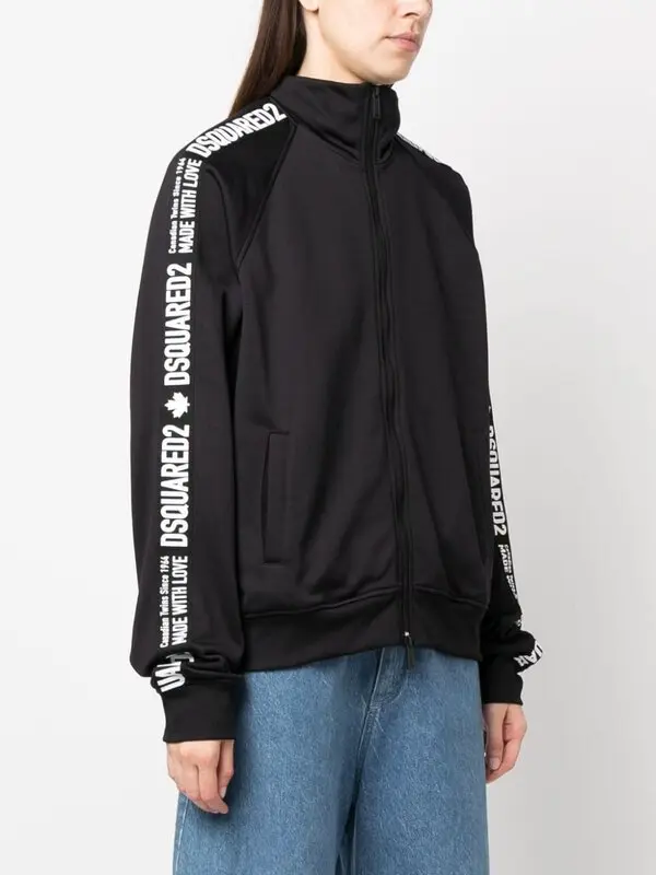 Dsquared2 Logo-stripes Zip-up Sweatshirt