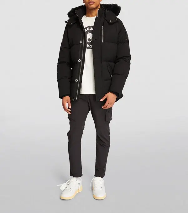 Moose Knuckles Shearling-collar Puffer Jacket