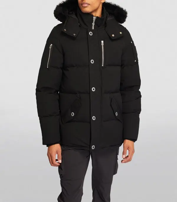 Moose Knuckles Shearling-collar Puffer Jacket