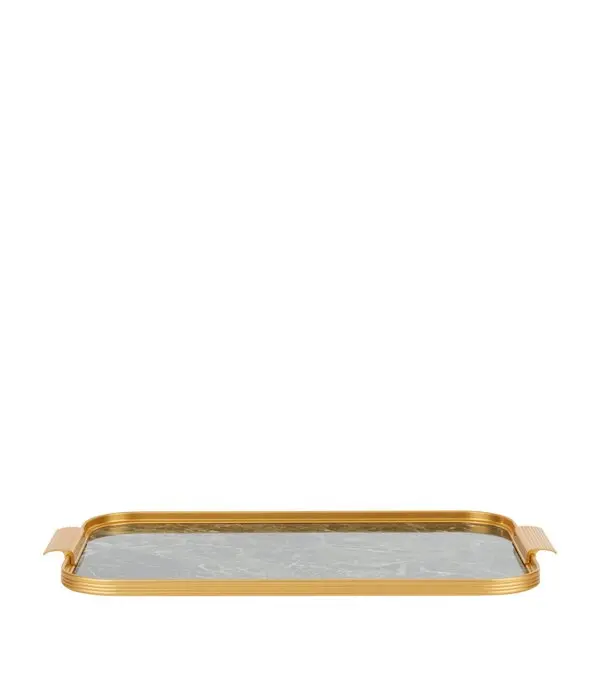 KAYMET Marble Ribbed Tray - Green