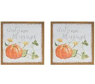 MELROSE Autumn Blessing Pumpkin Sign