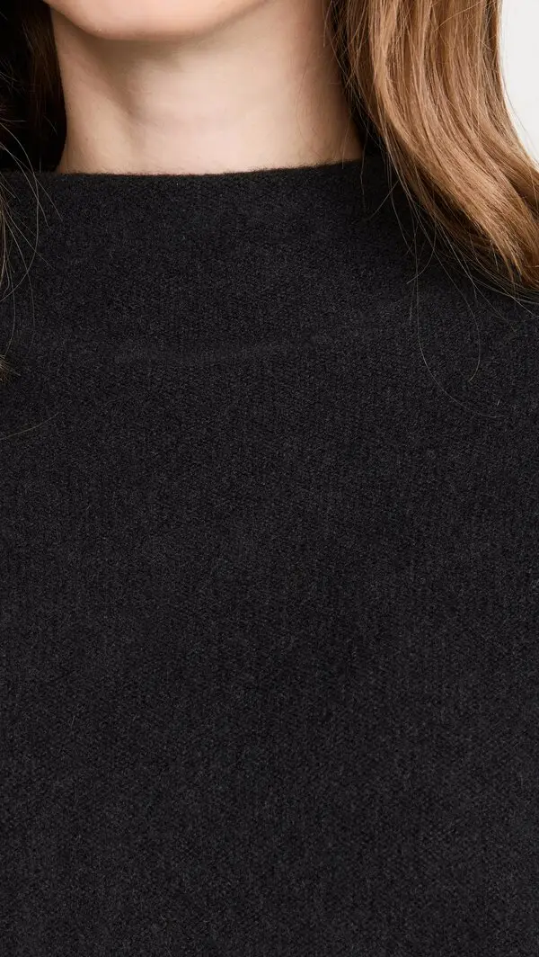 Vince Boiled Funnel Neck Pullover - Black