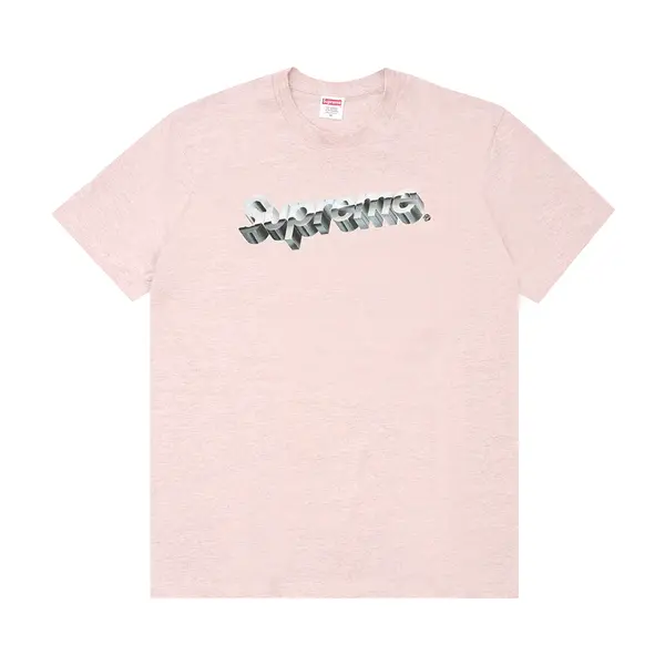 Supreme Chrome Logo Tee 'heather - Pink