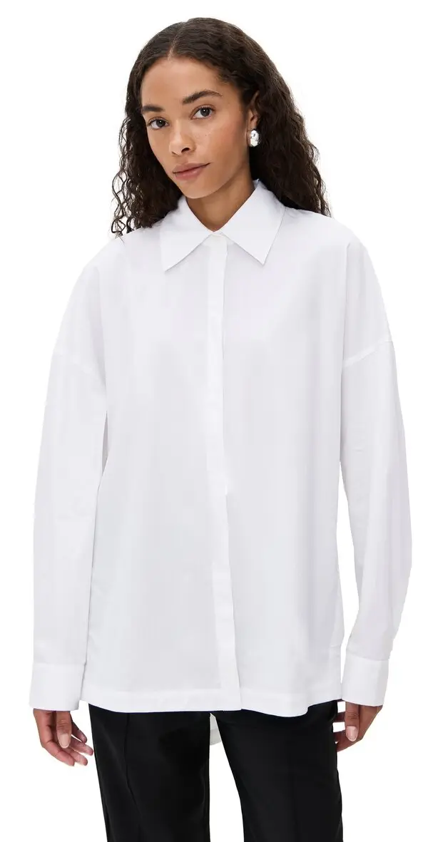 Tibi Gabe Oversized Shirt - White