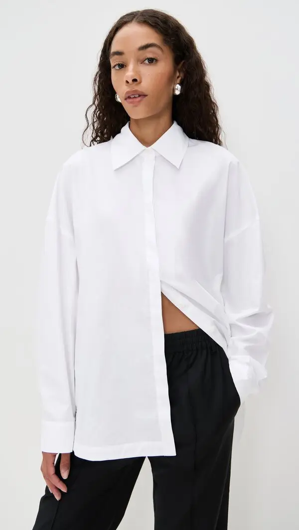 Tibi Gabe Oversized Shirt - White
