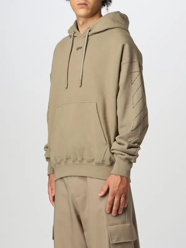 Off-White Embroidered Logo Cotton Sweatshirt