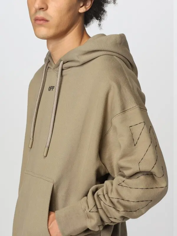 Off-White Embroidered Logo Cotton Sweatshirt