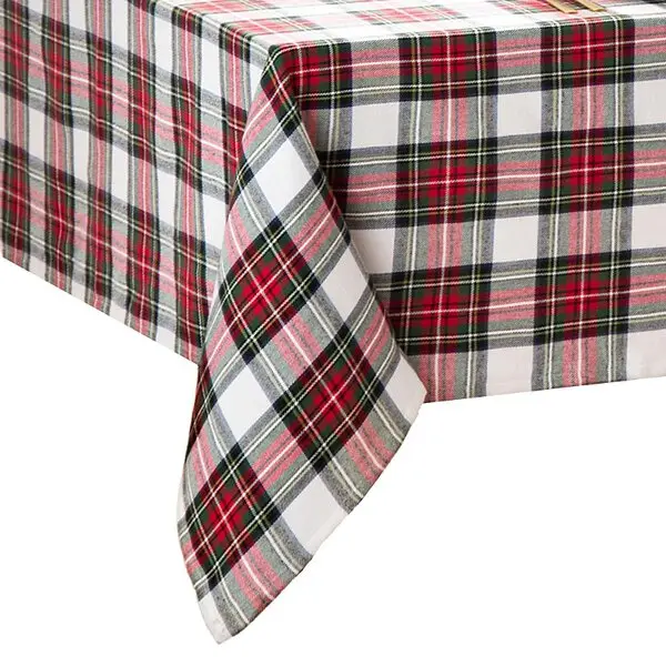 ELRENE HOME FASHIONS Christmas Classic Holiday Plaid Cotton Tablecloth, 120 X 60 - Multi