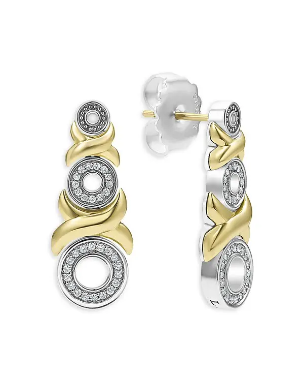 Lagos Embrace Diamond Drop Earrings - Silver/gold