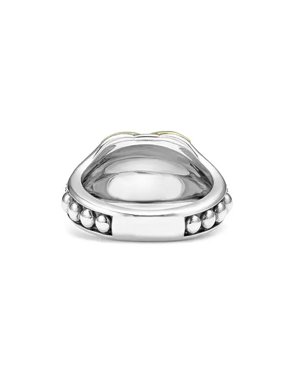 Lagos 18k Yellow Gold And Sterling Silver Embrace Pave X Ring - Silver/gold