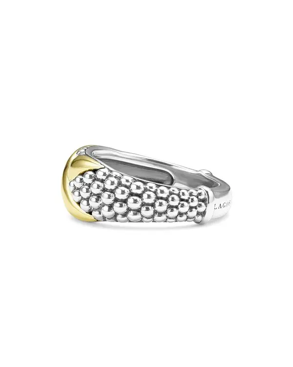Lagos 18k Yellow Gold And Sterling Silver Embrace X Ring - Silver/gold