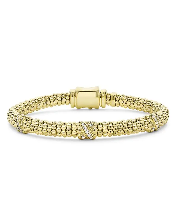 Lagos 18k Yellow Embrace Diamond Bracelet - Gold