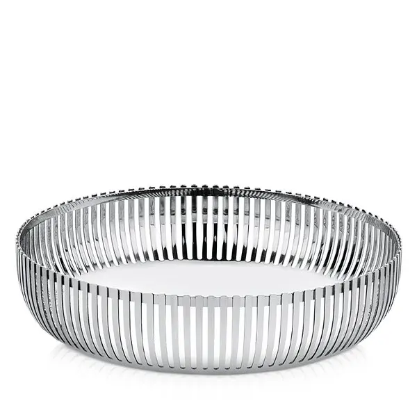 ALESSI Round Basket, Medium - Silver