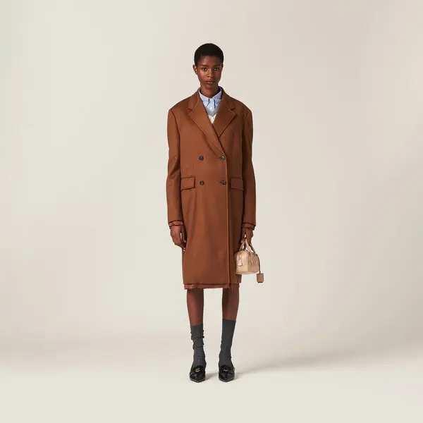 Miu Miu Double-breasted Velour Coat
