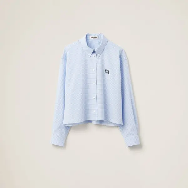 Miu Miu Gingham Check Poplin Shirt