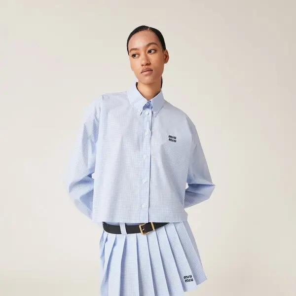 Miu Miu Gingham Check Poplin Shirt