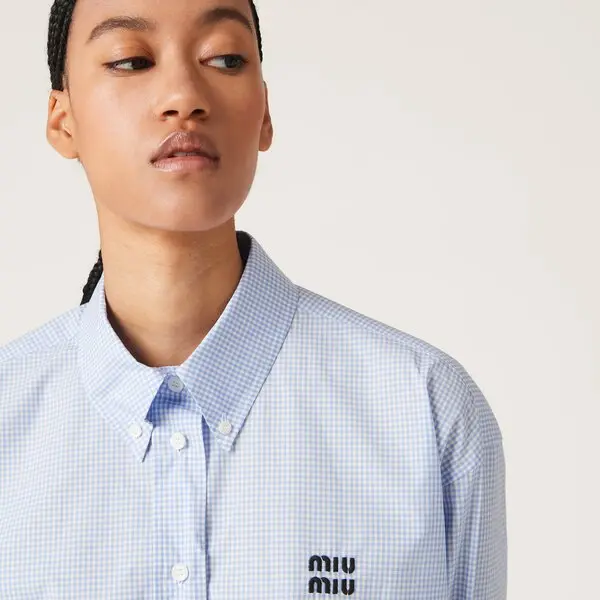 Miu Miu Gingham Check Poplin Shirt
