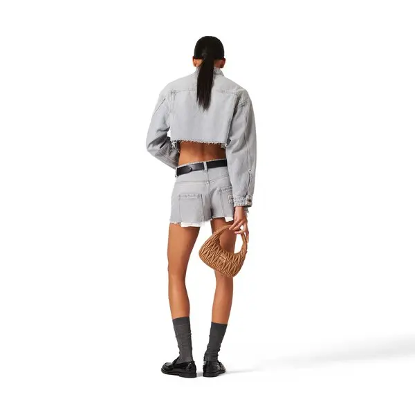 Miu Miu Denim Blouson Jacket - Grey