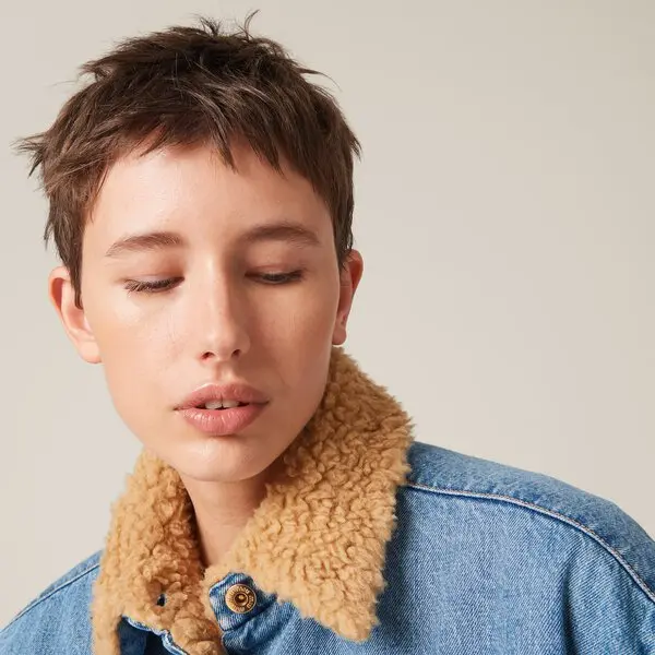 Miu Miu Embroidered Denim Blouson Jacket