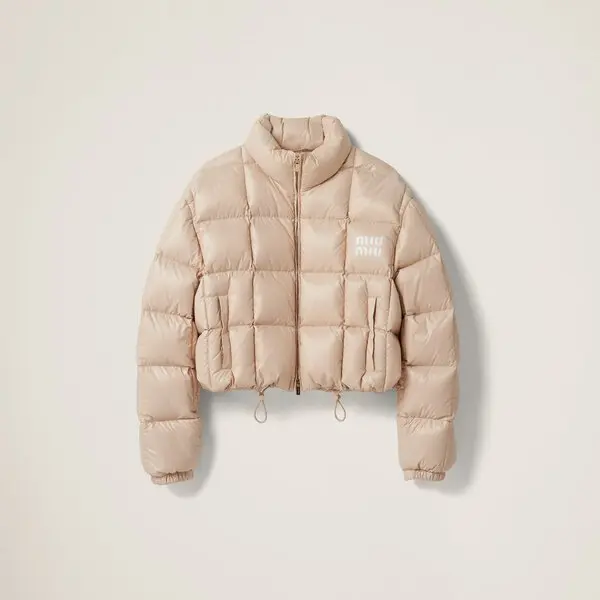 Miu Miu Cropped Nylon Down Jacket
