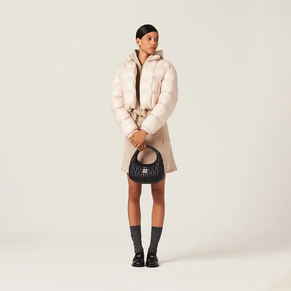 Miu Miu Cropped Nylon Down Jacket