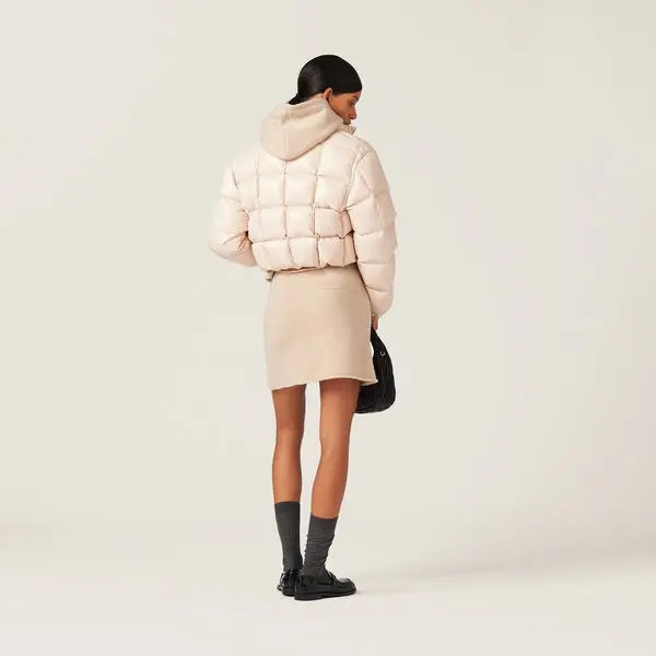 Miu Miu Cropped Nylon Down Jacket