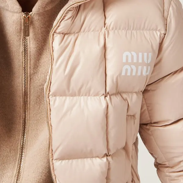 Miu Miu Cropped Nylon Down Jacket