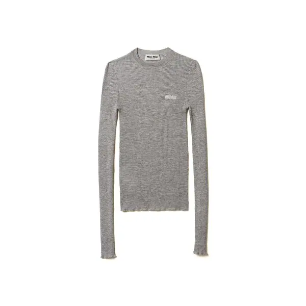 Miu Miu Cashmere And Silk Sweater - Grey