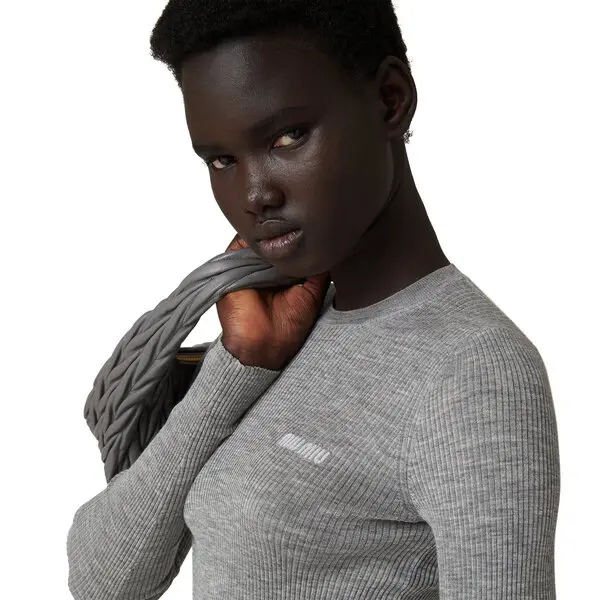 Miu Miu Cashmere And Silk Sweater - Grey