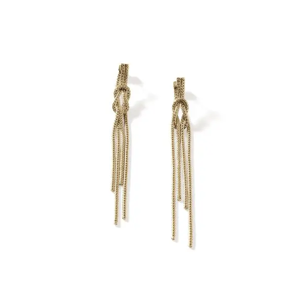 John Hardy Love Knot Drop Earrings - Gold