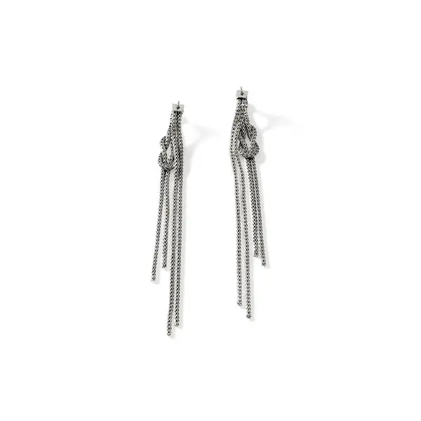 John Hardy Love Knot Drop Earrings - Sterling Silver