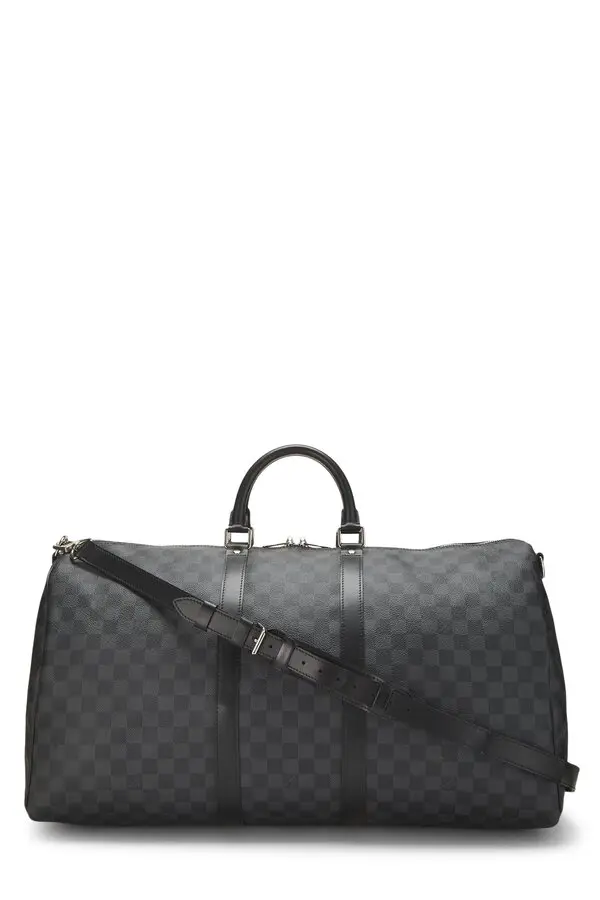 LOUIS VUITTON Damier Graphite Keepall Bandouliere 55 - Black