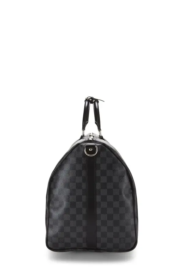 LOUIS VUITTON Damier Graphite Keepall Bandouliere 55 - Black