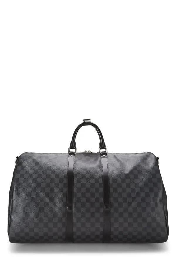 LOUIS VUITTON Damier Graphite Keepall Bandouliere 55 - Black
