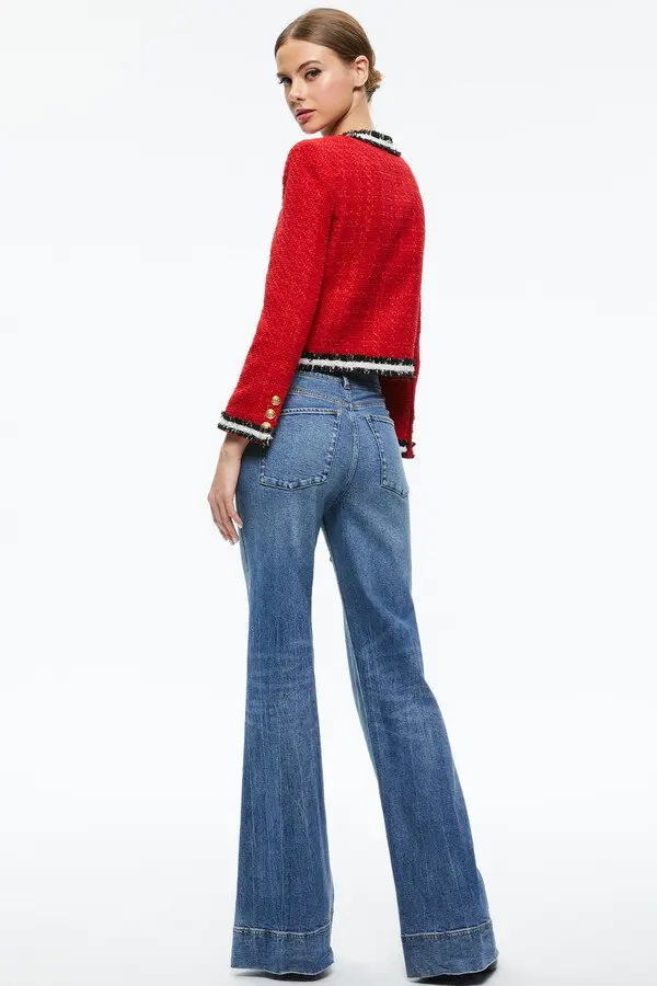 Alice + Olivia Landon Tweed Cropped Jacket