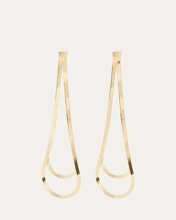 Lana Jewelry 14k Linear Looped Herringbone Earrings - Gold