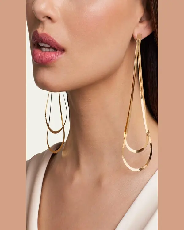 Lana Jewelry 14k Linear Looped Herringbone Earrings