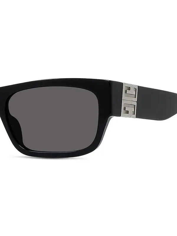 Givenchy 4g 56mm Rectangular Sunglasses - Black Smoke