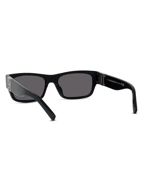 Givenchy 4g 56mm Rectangular Sunglasses - Black Smoke