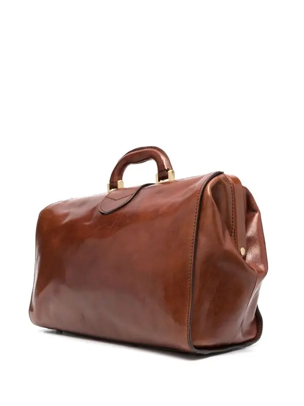 THE BRIDGE Push-lock Leather Tote Bag