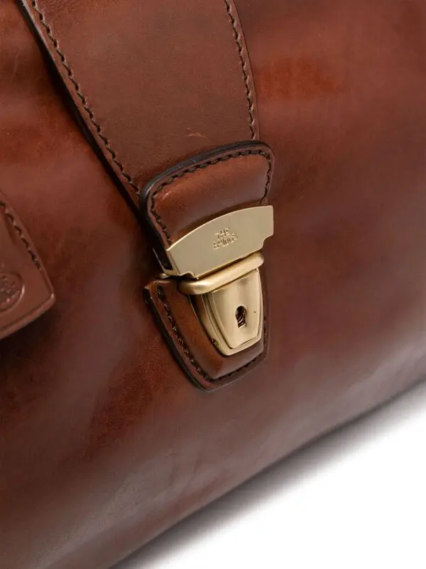 THE BRIDGE Push-lock Leather Tote Bag