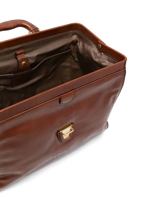THE BRIDGE Push-lock Leather Tote Bag