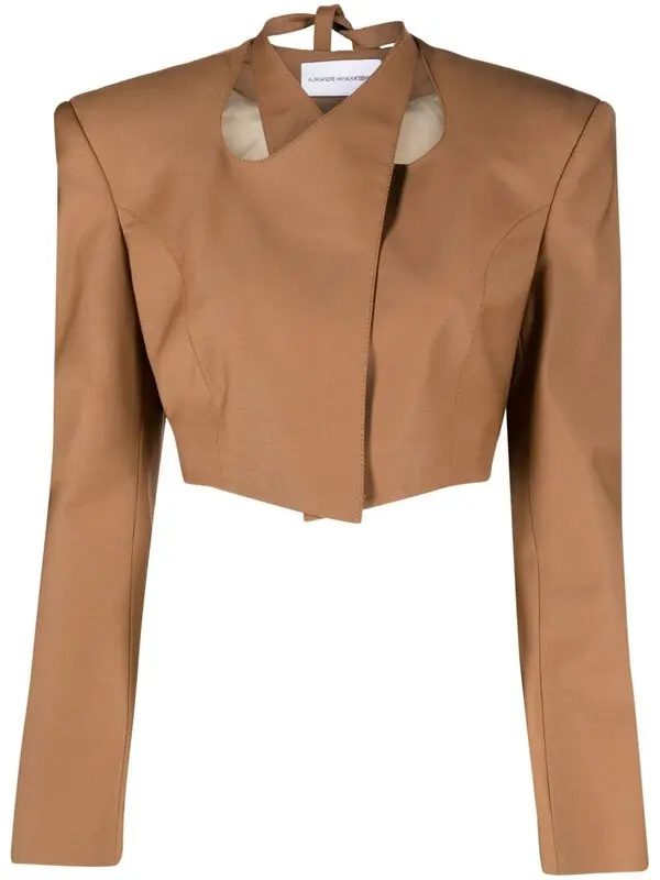 ALEKSANDRE AKHALKATSISHVILI Cropped Wool Wrap Blazer