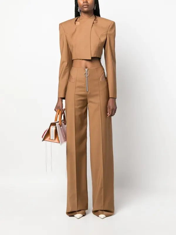 ALEKSANDRE AKHALKATSISHVILI Cropped Wool Wrap Blazer