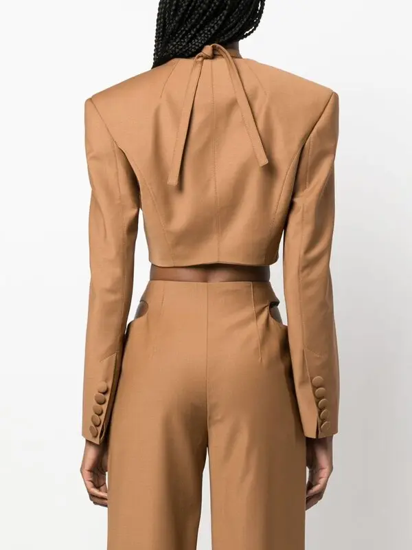 ALEKSANDRE AKHALKATSISHVILI Cropped Wool Wrap Blazer