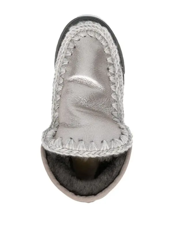 Mou Crochet Stitch-trim Sneaker Boots - Grey