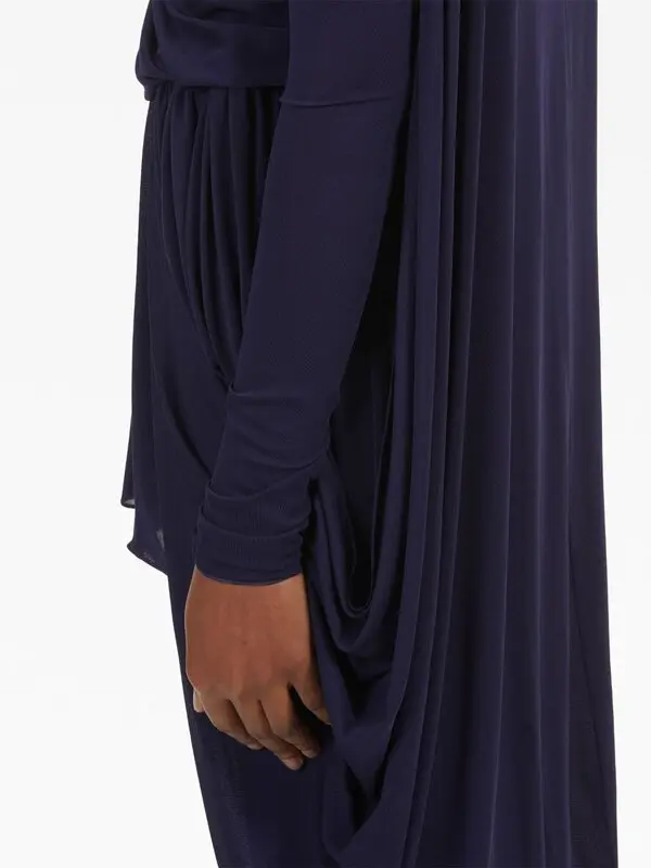 FERRAGAMO Asymmetric Draped Long-sleeve Dress
