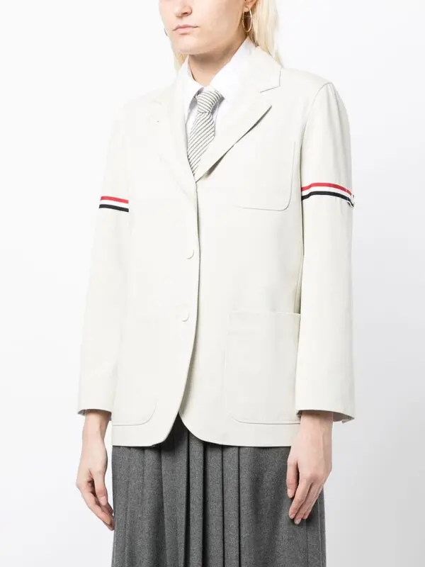 Thom Browne Rwb Stripe Cotton Blazer