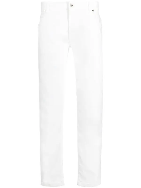 Eleventy Low-rise Tapered Jeans - White